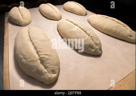 Close-up of a bread dough before baking Stock Photo - Alamy