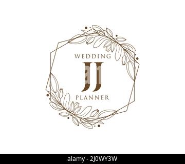 JJ Initials letter Wedding monogram logos collection, hand drawn modern ...