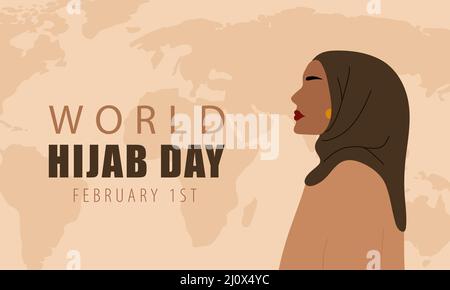 World hijab day. Abstract muslim woman in abaya. Faceless female ...