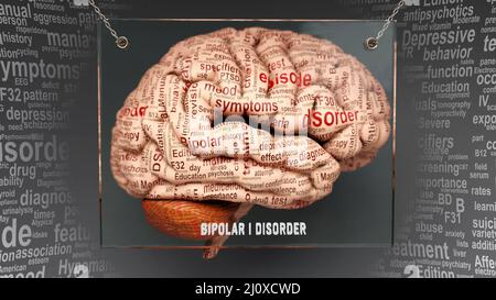 Bipolar disorder anatomy - its causes and effects projected on a human ...