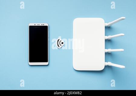 Router and smartphone Stock Photo - Alamy
