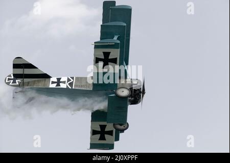 German Fokker tri-plane fighter plane, 1918 Stock Photo - Alamy