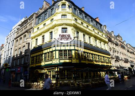 The Drug Opera restaurant on Rue Grétry in Bruxelles, Belgium Stock ...