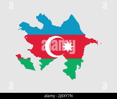 Azerbaijan map with flag Stock Vector Image & Art - Alamy