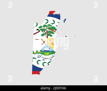 Vector map Belize and Belmopan. Country and capital. Isolated vector ...