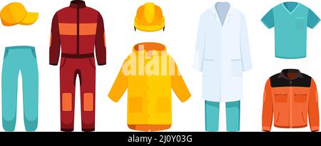 uniform. Workwear clothes mockup. jacket or vest. Safety outfit ...