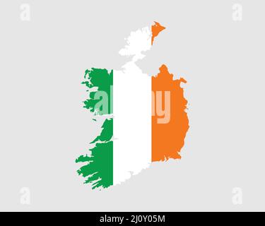 Republic of Ireland vector map with flag Stock Vector Image & Art - Alamy