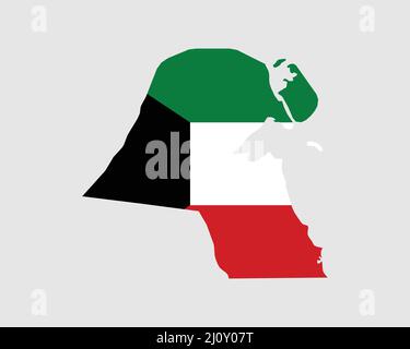 Vector flag of Kuwait. Color symbol isolated on white background ...
