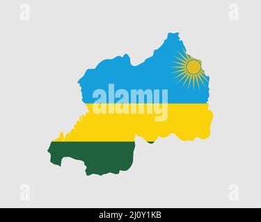 Vector map Rwanda and Kigali. Country and capital. Isolated vector ...