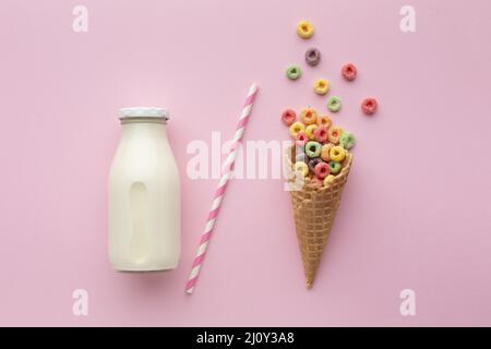Sweet sugar cone colorful cereal Stock Photo - Alamy