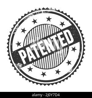 PATENTED text written on black-blue rectangle stamp sign Stock Photo ...