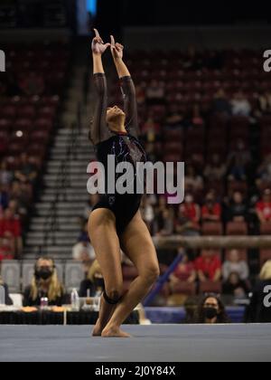 March 19, 2022: University of Utah gymnast Sydney Soloski competes ...