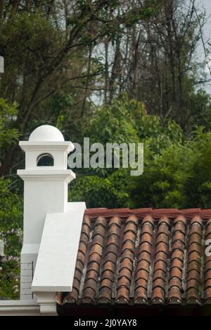 Smokestack detail in colonial house of La Antigua Guatemala Stock Photo ...