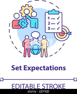 business expectations line icon, outline symbol, vector illustration ...
