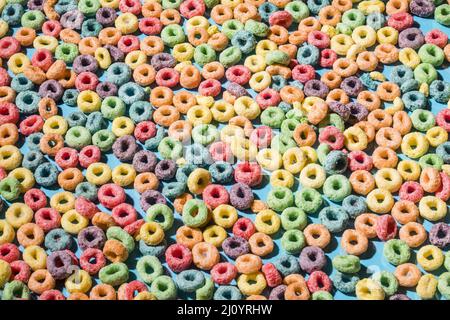Colorful cereal rings isolated on white background Stock Photo - Alamy