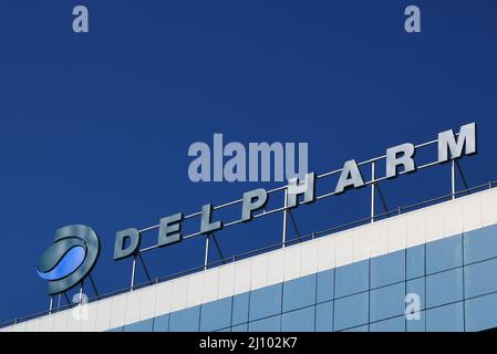 Poznan, Poland - March 21, 2020: Logo of GlaxoSmithKline Biologicals in ...