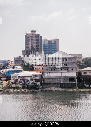 Monrovia Liberia construction of building in war torn poverty nation ...