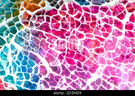 A Rainbow Vibrant Coloured Shattered Glasss Mosaic Background Stock ...
