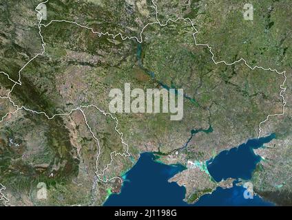 Color satellite image of Ukraine and neighbouring countries Stock Photo ...