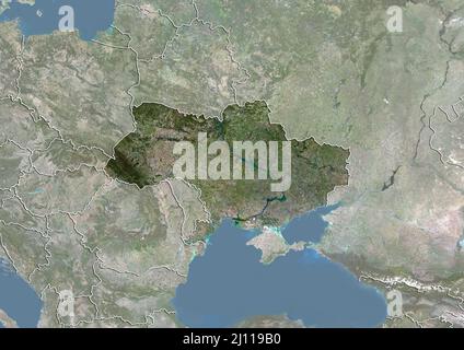 Color satellite image of Hungary and neighbouring countries Stock Photo ...