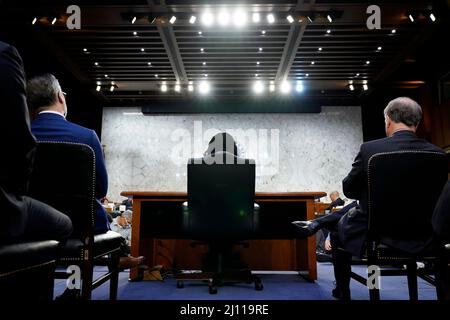 Sen. Doug Jones, D-Ala., center, talks to reporters on Capitol Hill in ...