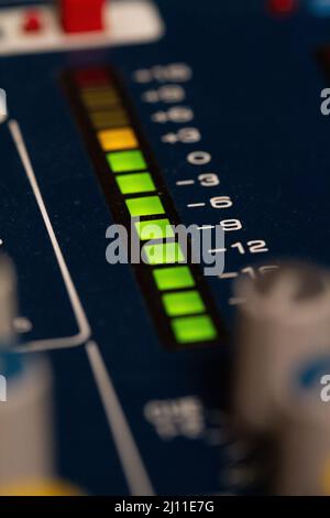 Shot of buttons of an analog sound console Stock Photo - Alamy