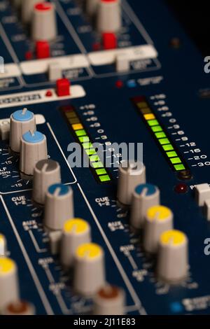 Picture of buttons of an analog sound console Stock Photo - Alamy