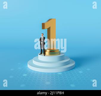 Education concept with businessman on the steps Stock Photo - Alamy