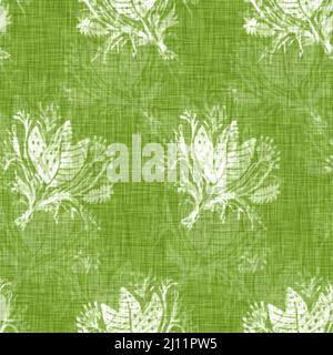 Hand drawn flower motif linen texture. Whimsical garden seamless ...