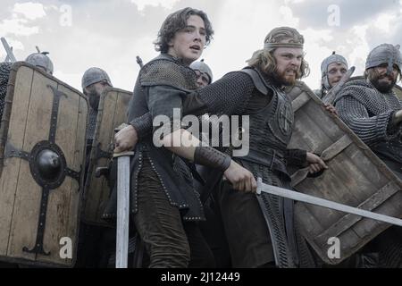 THE LAST KINGDOM, Timothy Innes (left), Mark Rowley (center), (Season 5, ep. 501, aired March 9 ...