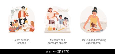 Measure and compare objects isolated cartoon vector illustration Stock ...
