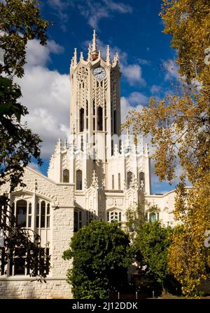 The former Arts Building and clock tower at the University of Auckland ...