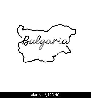 Bulgaria Map. Bulgarian Country Map. Black and White National Outline ...