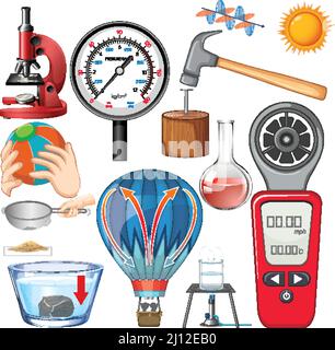 Tools for scientific experiments cartoon illustration set Stock Vector ...