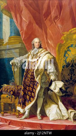 Portrait of Louis XV (1710-1774), King of France, mezzotint print by ...