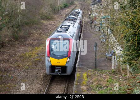 Abellio Greater Anglia class 745 train arriving at platform of railway ...