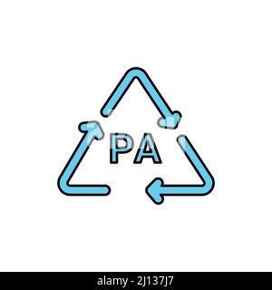 Plastic recycling symbol PA polyamide, vector illustration Stock Vector ...