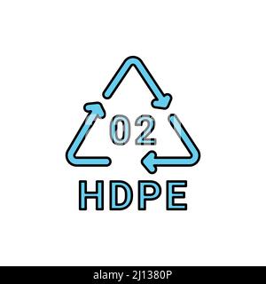 Plastic recycling symbol HDPE 2. Plastic recycling code HDPE 2, vector ...