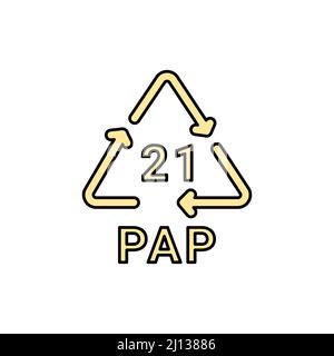 Paper recycling symbol PAP 21 cardboard, vector illustration Stock ...