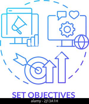 brand objectives line icon, outline symbol, vector illustration ...