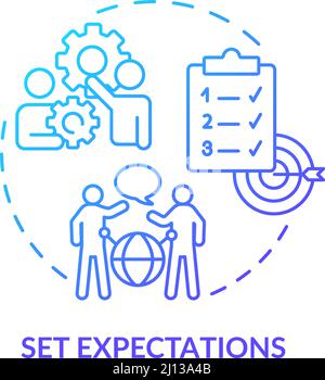Expectations blue gradient concept icon Stock Vector Image & Art - Alamy
