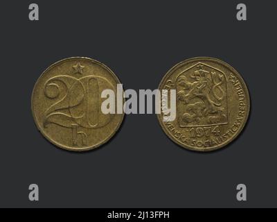 Old Czechoslovak koruna coins, vintage money Stock Photo - Alamy