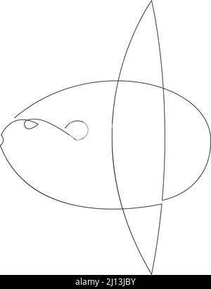 Cute cartoon Sunfish drawing. Sun fish in simple hand drawn style ...