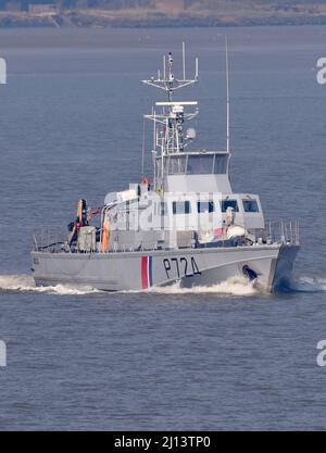 21/03/2022 River Thames Tilbury UK. Au revoir FS Athos! After staying ...