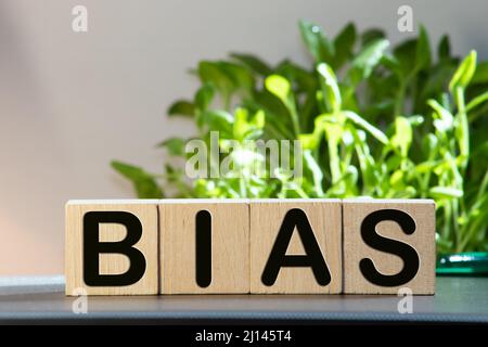 Bias - word from wooden blocks with letters, personal opinions ...