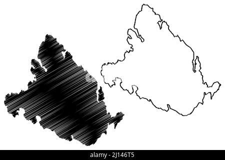 King William island (Canada, North America, Canadian Arctic Archipelago) map vector illustration ...