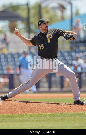 Pittsburgh Pirates starting pitcher Zach Thompson delivers during the ...