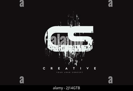 CS Letter Design with Brush Stroke and Modern 3D Look Vector ...