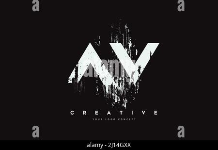 Creative Colorful AV Brush Letter Logo Design. Artistic Handwritten ...