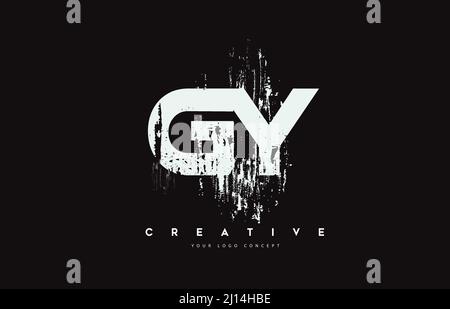 GY Letter Design with Brush Stroke and Modern 3D Look Vector ...